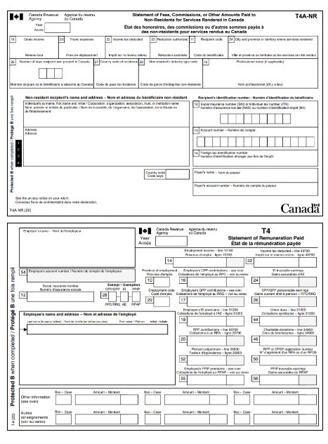 How Can I Enter Canadian Income Form T4 & T4A-NR in ProWeb?
